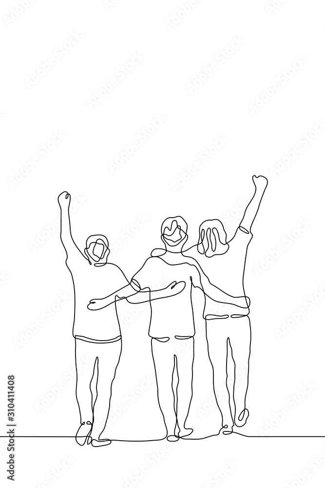 Vettoriale Stock Vector illustration of a company of friends in one ...