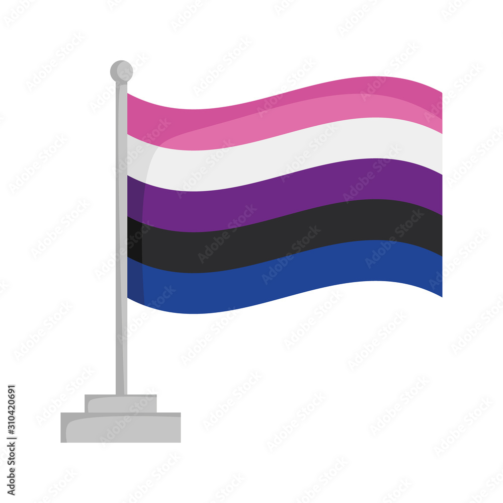 Genderfluid pride flag isolated on white background Vector Illustration ...