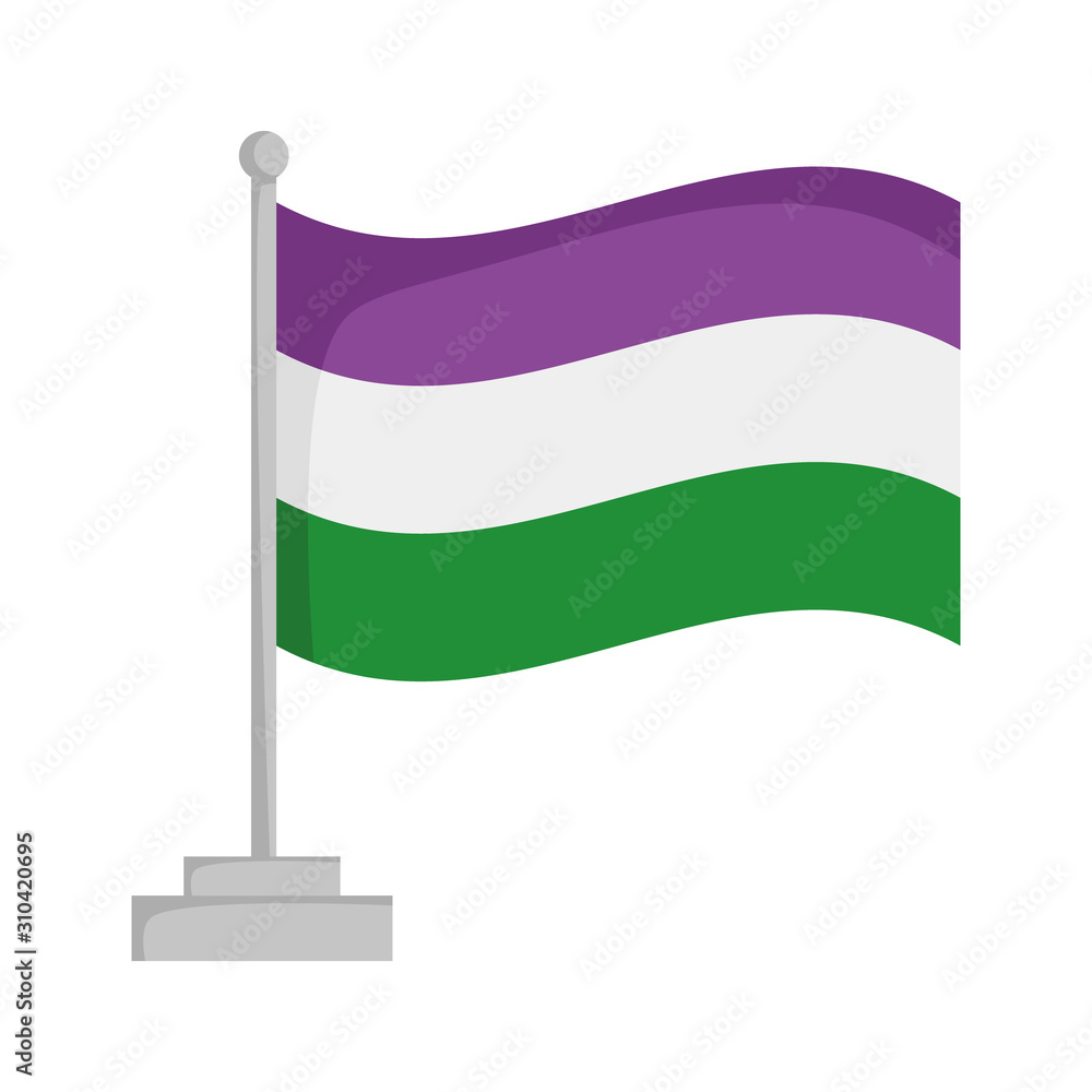Genderqueer pride flag isolated on white background Vector Illustration ...