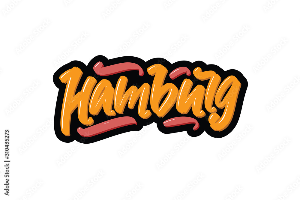 Hamburg lettering text. Vector illustration logo text for webpage ...