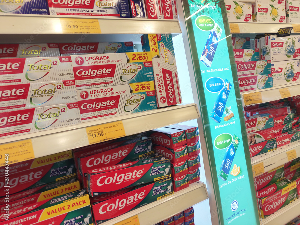 KUALA LUMPUR, MALAYSIA -DECEMBER 09, 2019: The toothpaste is in the box ...