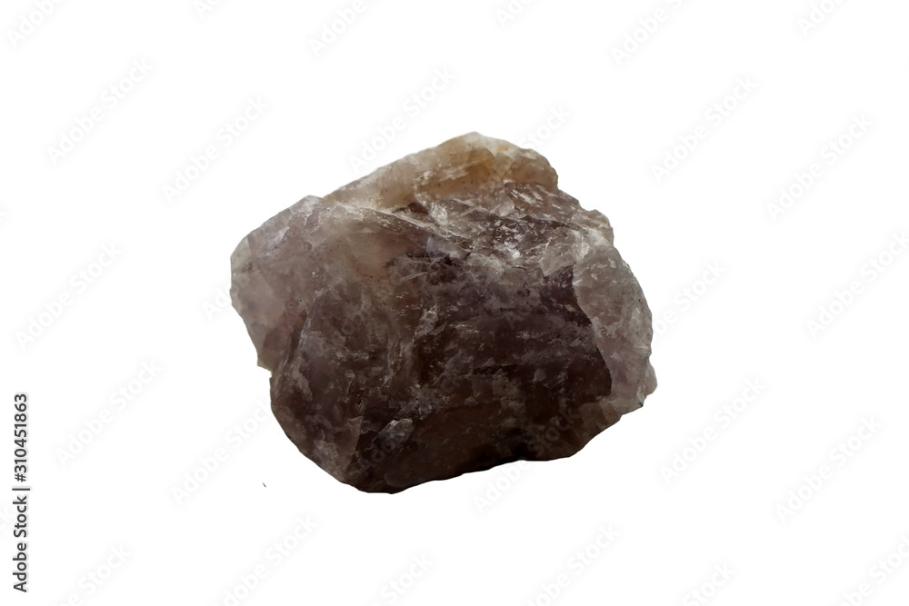 fluorite rock isolated on white background. There is noise and grain ...