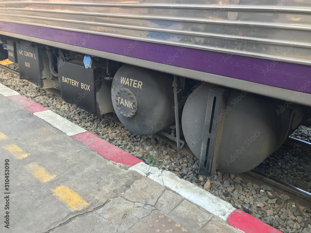 control, battery, water tank service box of train at Thailand Stock ...