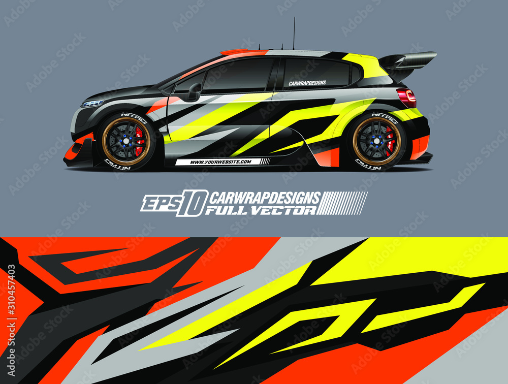 Racing car wrap design vector. Graphic abstract stripe racing ...
