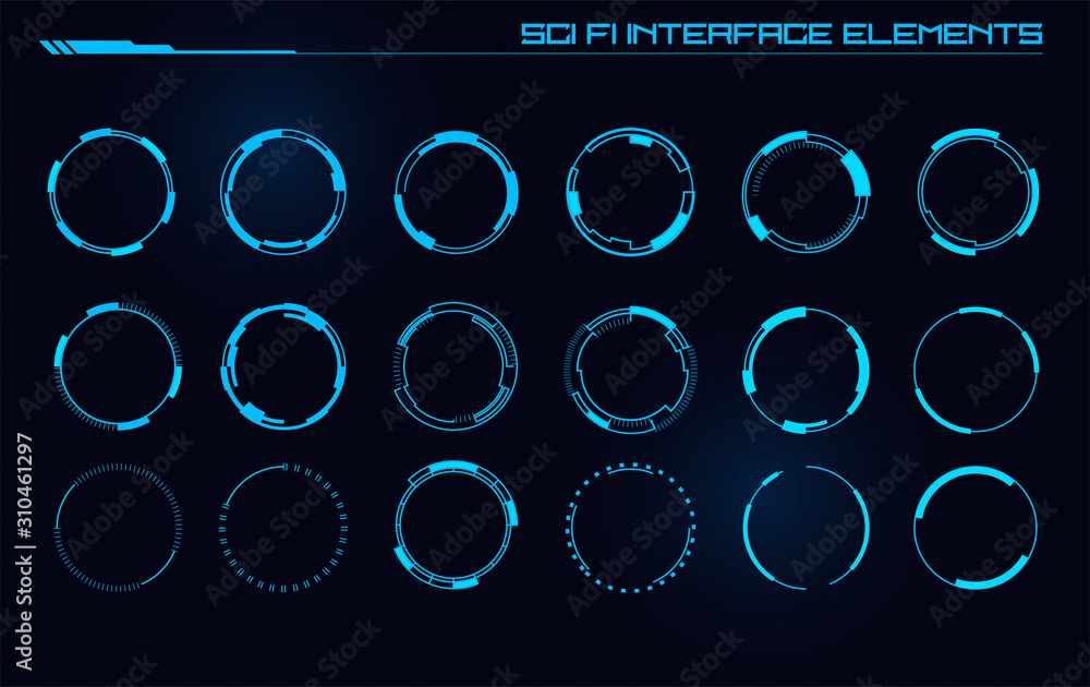 Set of Sci Fi Modern User Interface Elements. Futuristic Abstract HUD ...