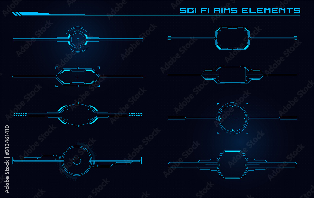 Set of Sci Fi Modern User Interface Elements. Futuristic Abstract HUD ...