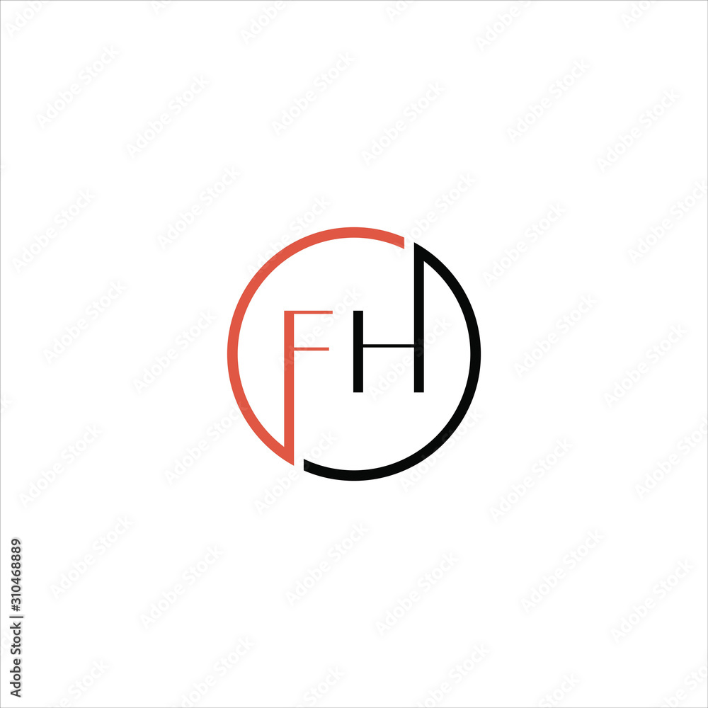 initial letter fh or hf logo vector logo designs Stock Vector | Adobe Stock