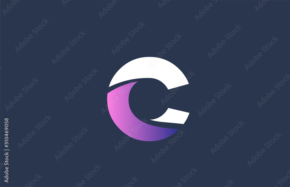 pink alphabet blue C letter logo design icon for company business Stock ...