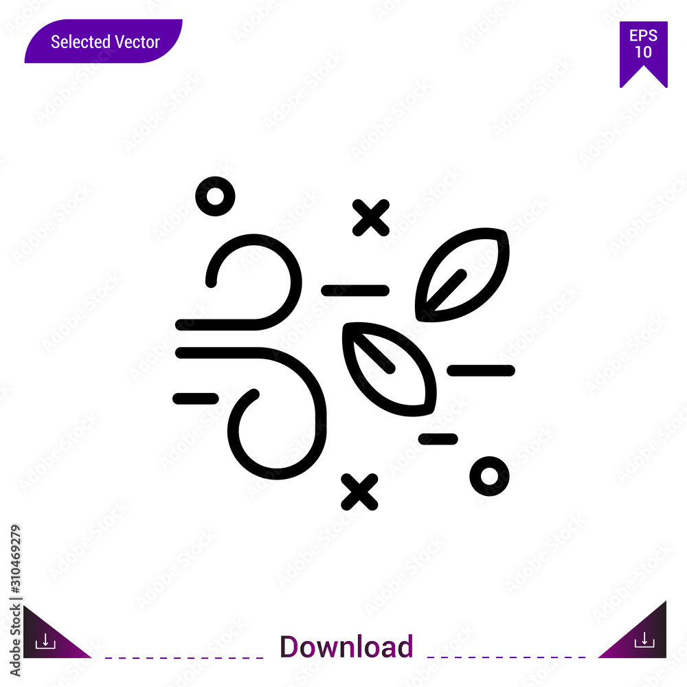 wind icon vector . Best modern, simple, isolated, application ,seasons ...