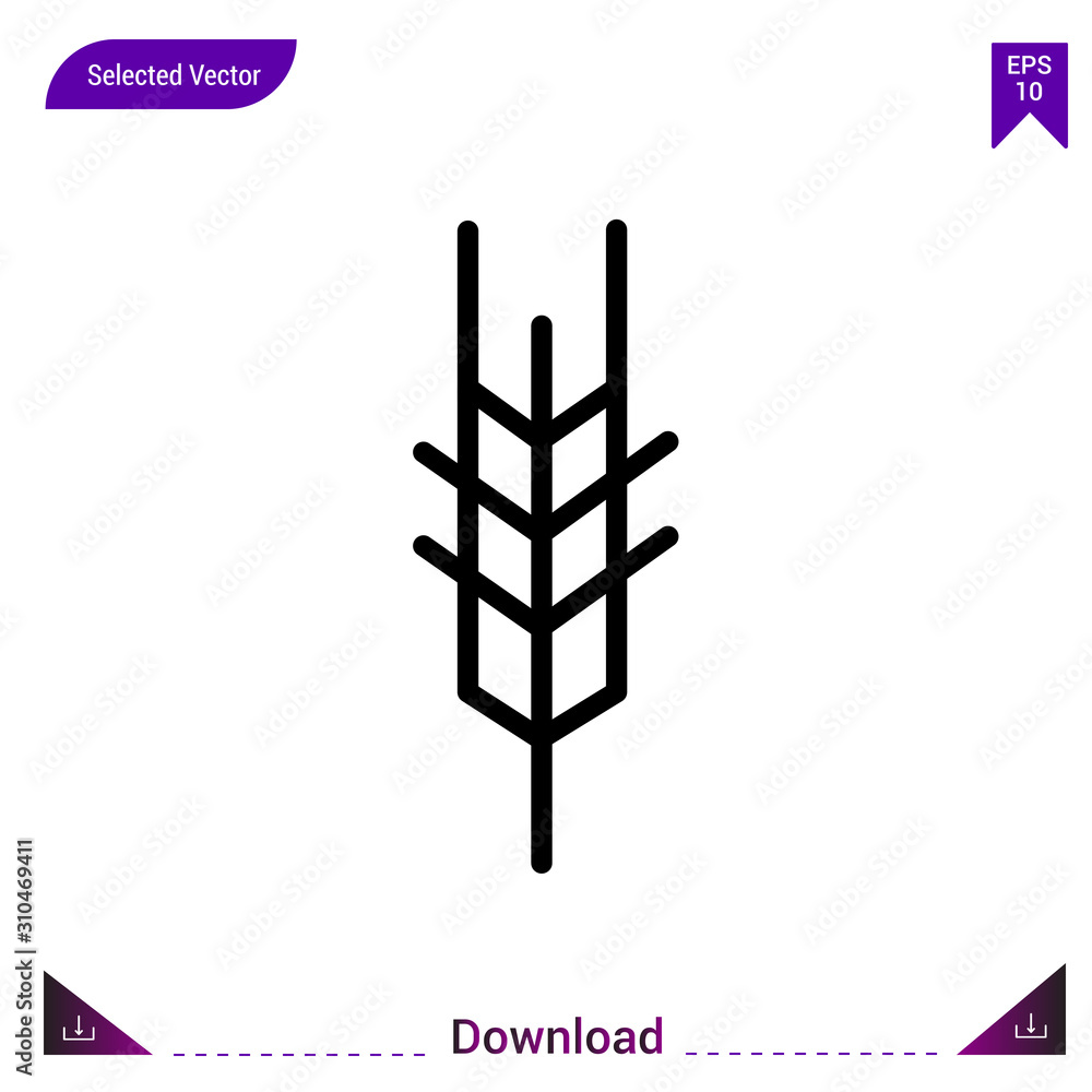 wheat icon vector . Best modern, simple, isolated, application ,seasons ...