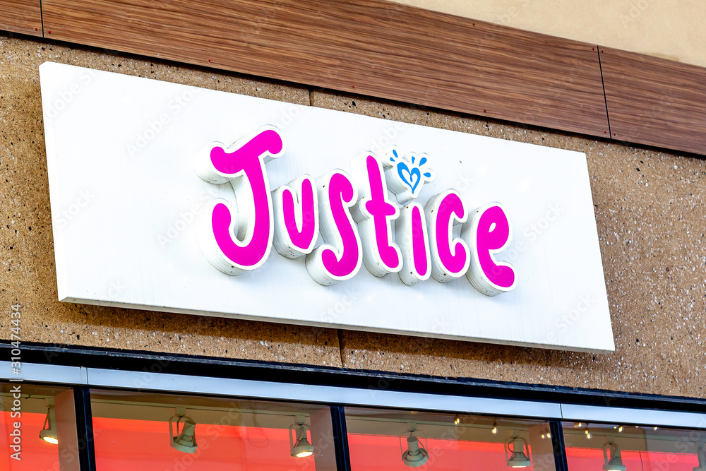 Justice store sign on September 10, 2019 in Niagara Falls, Ontario ...