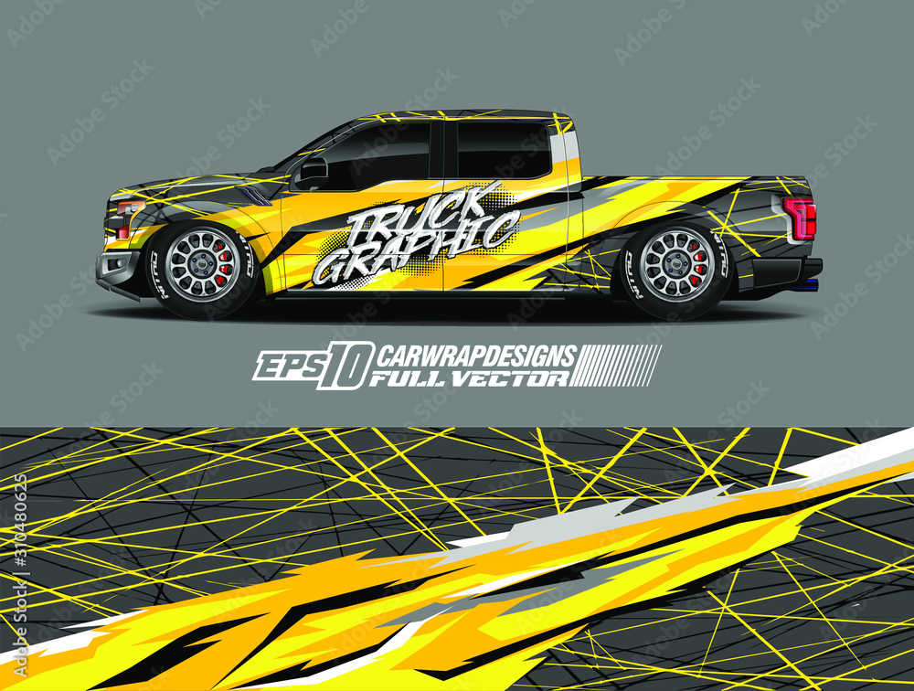 Vehicle wrap design vector. Graphic abstract stripe racing background ...