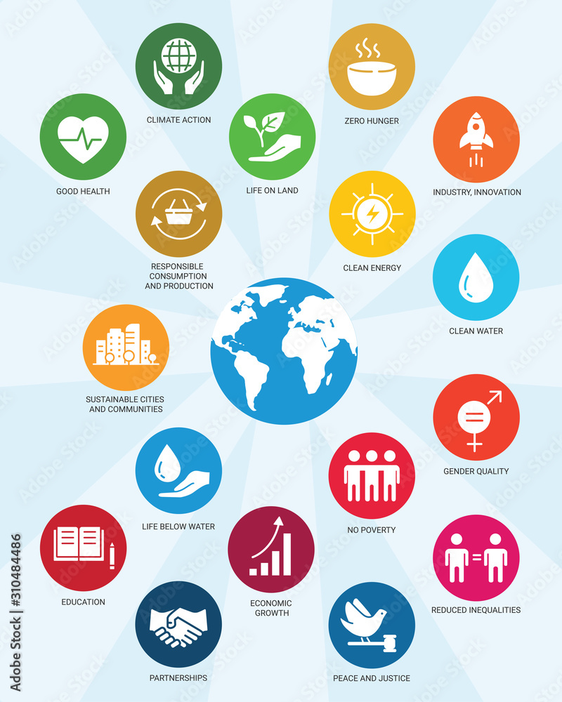 Sustainable Development Goals.Flat style icons. Stock Vector | Adobe Stock Sustainable Development Goals.Flat style icons. Stock Vector | Adobe Stock