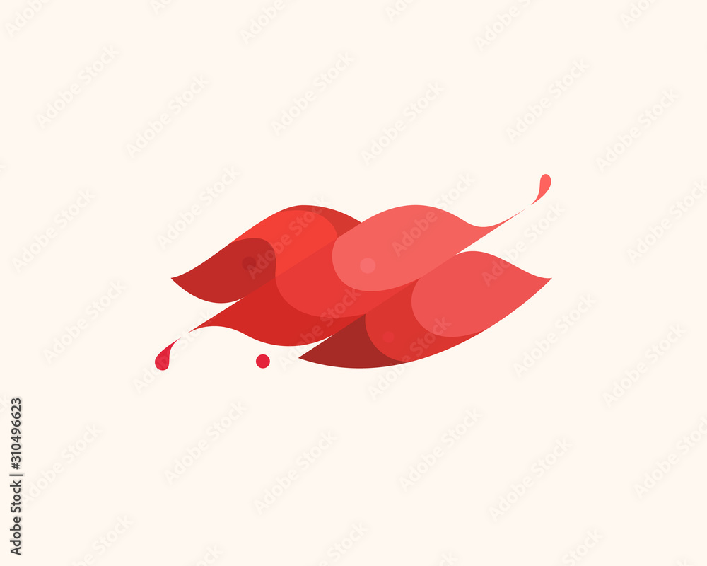 Red Lips Logo design vector colorful modern minimal style illustration ...