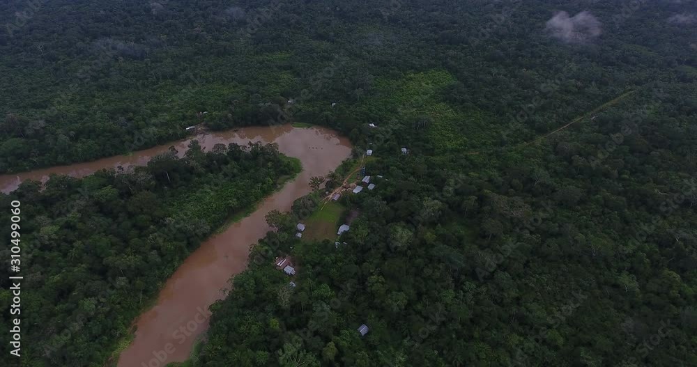 Palacio, Small Settlement/Community in the Amazon Rainforest with Tiny ...