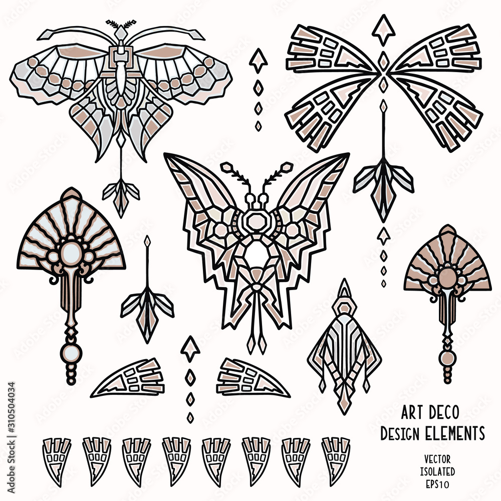 Art Deco Clip Art Line