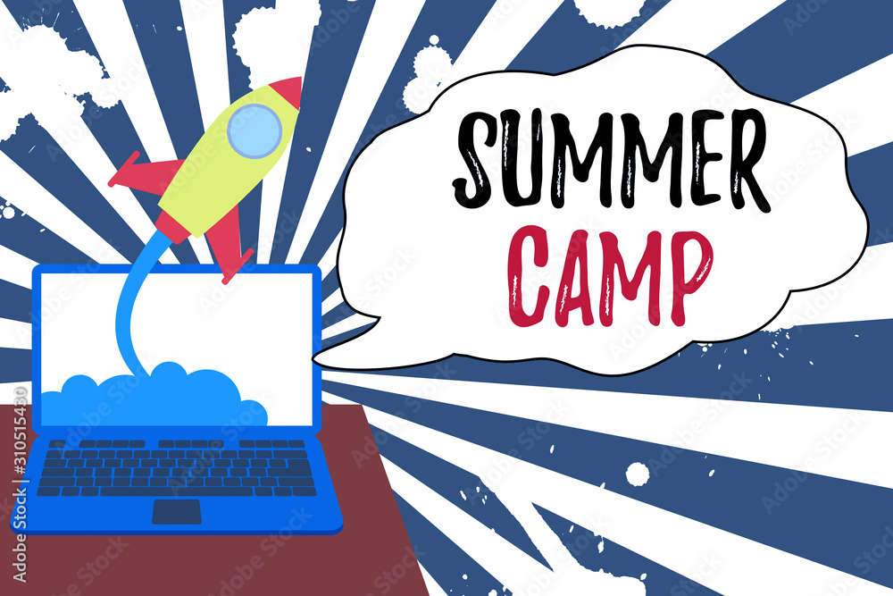 Conceptual hand writing showing Summer Camp. Concept meaning supervised ...