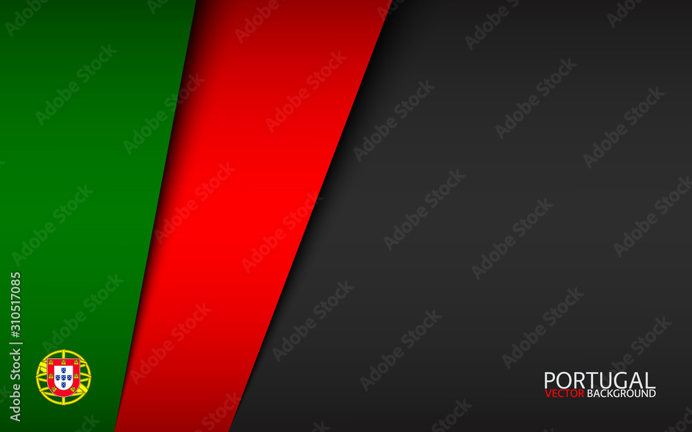 Modern vector background with Portuguese colors and grey free space for ...