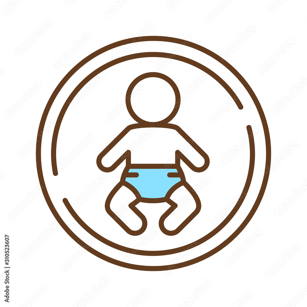 Orthopedic mattress for baby color line icon. Designed to support the ...