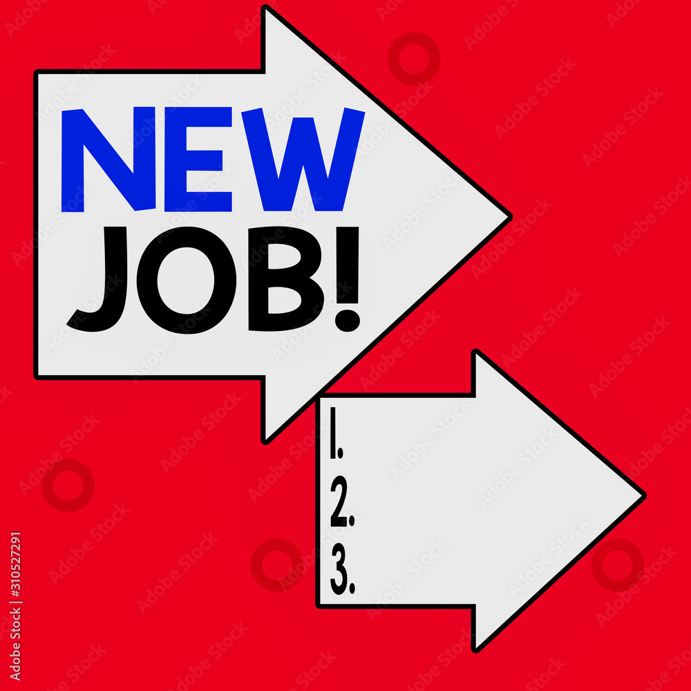 Word writing text New Job. Business photo showcasing recently having ...