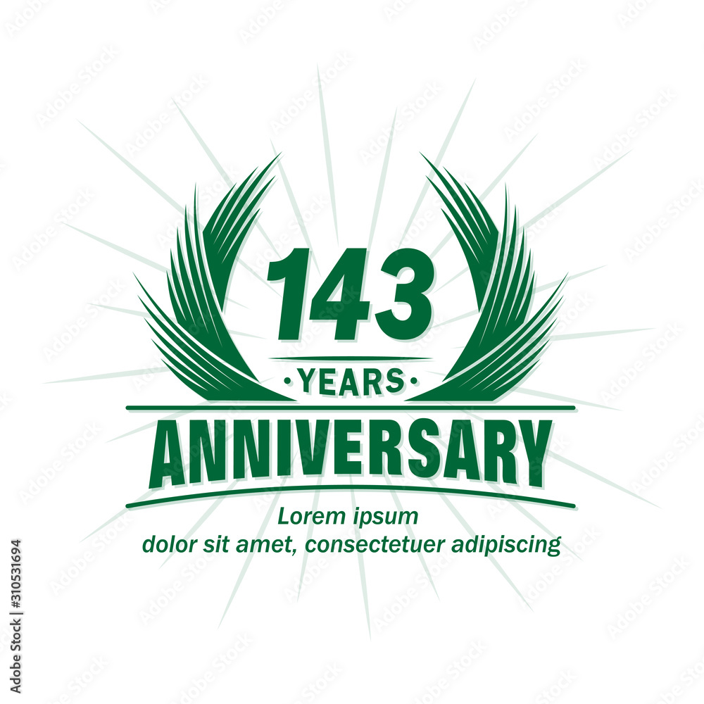 Vecteur Stock 143 years logo design template. 143rd anniversary vector ...