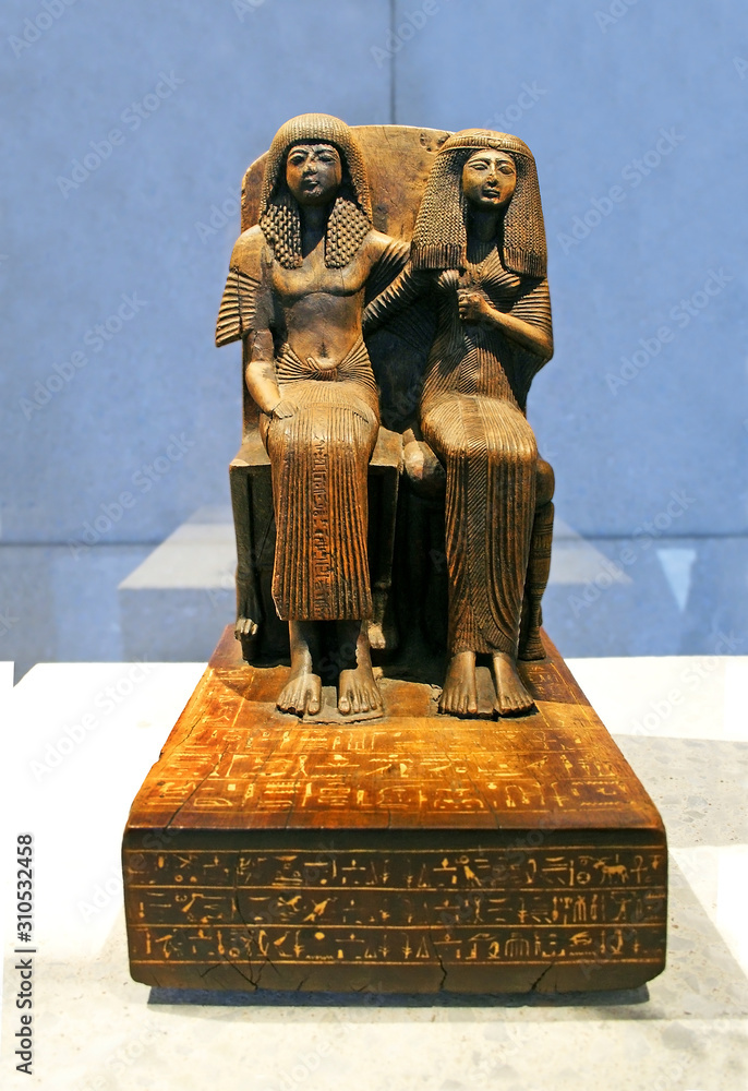 Berlin, Germany, New Museum, Egyptian collection – Seated figure of ...