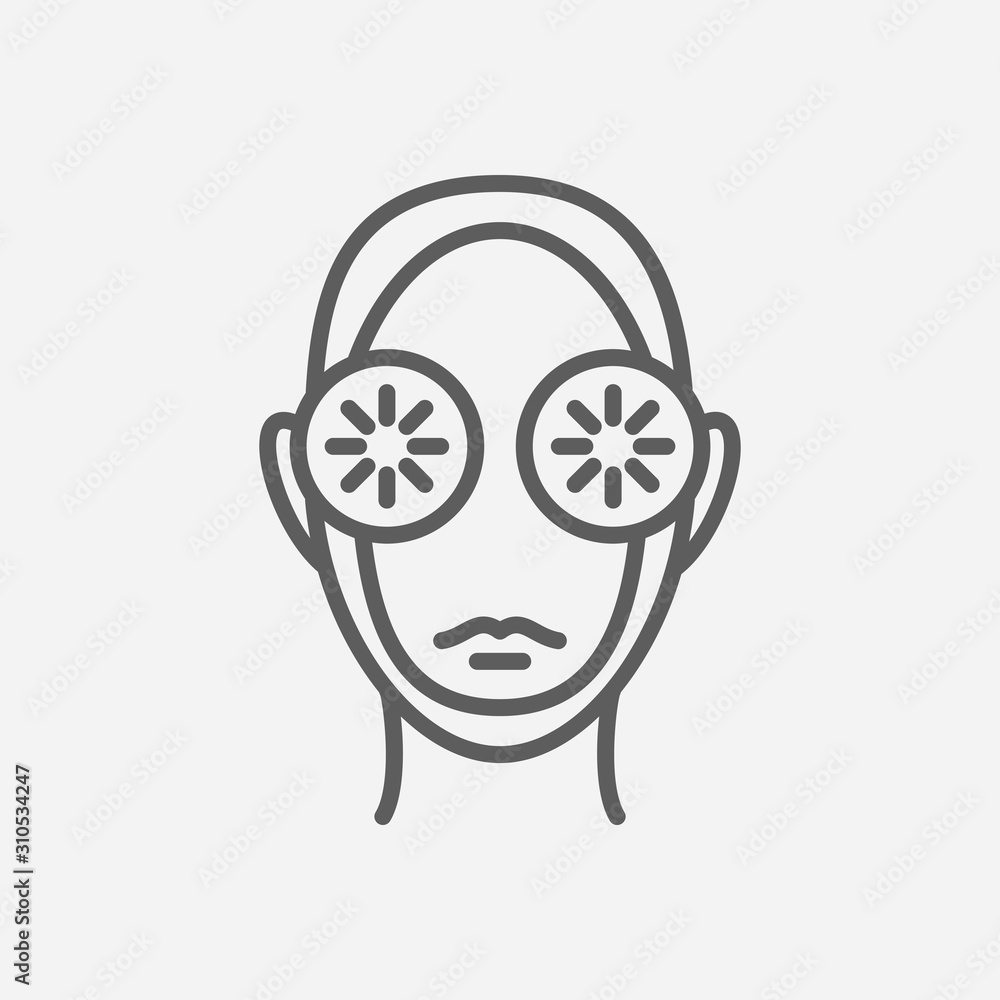 Face mask icon line symbol. Isolated vector illustration of icon sign ...