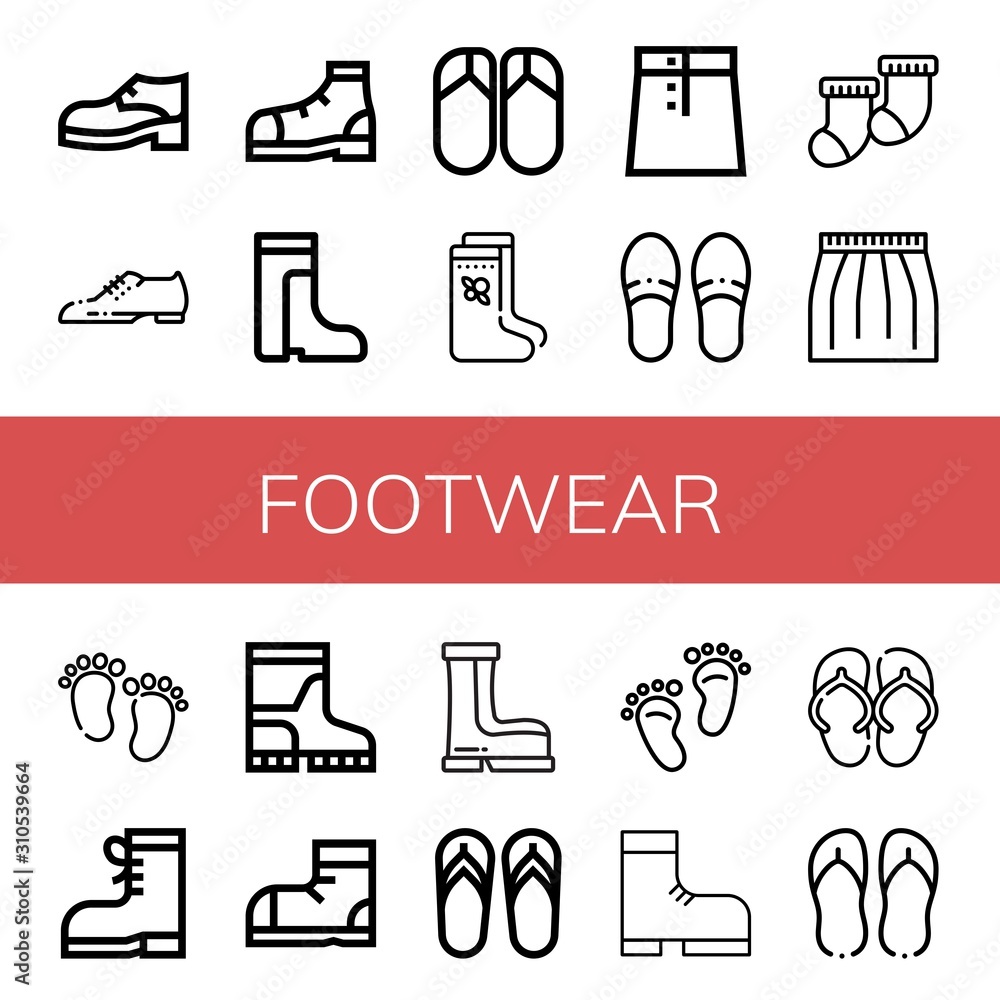 footwear icon set Stock Vector | Adobe Stock