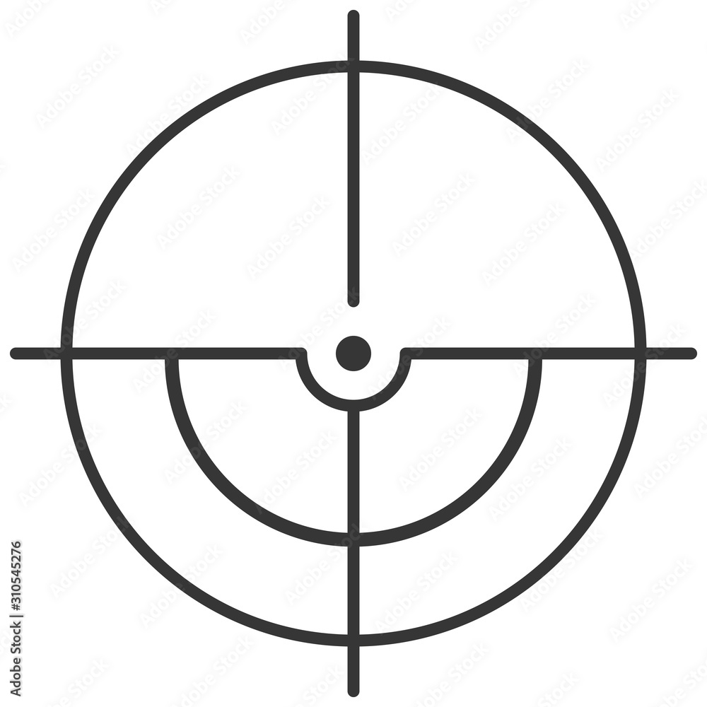 Sights for a sniper rifle. Targets destination. Cursor, label, apple ...