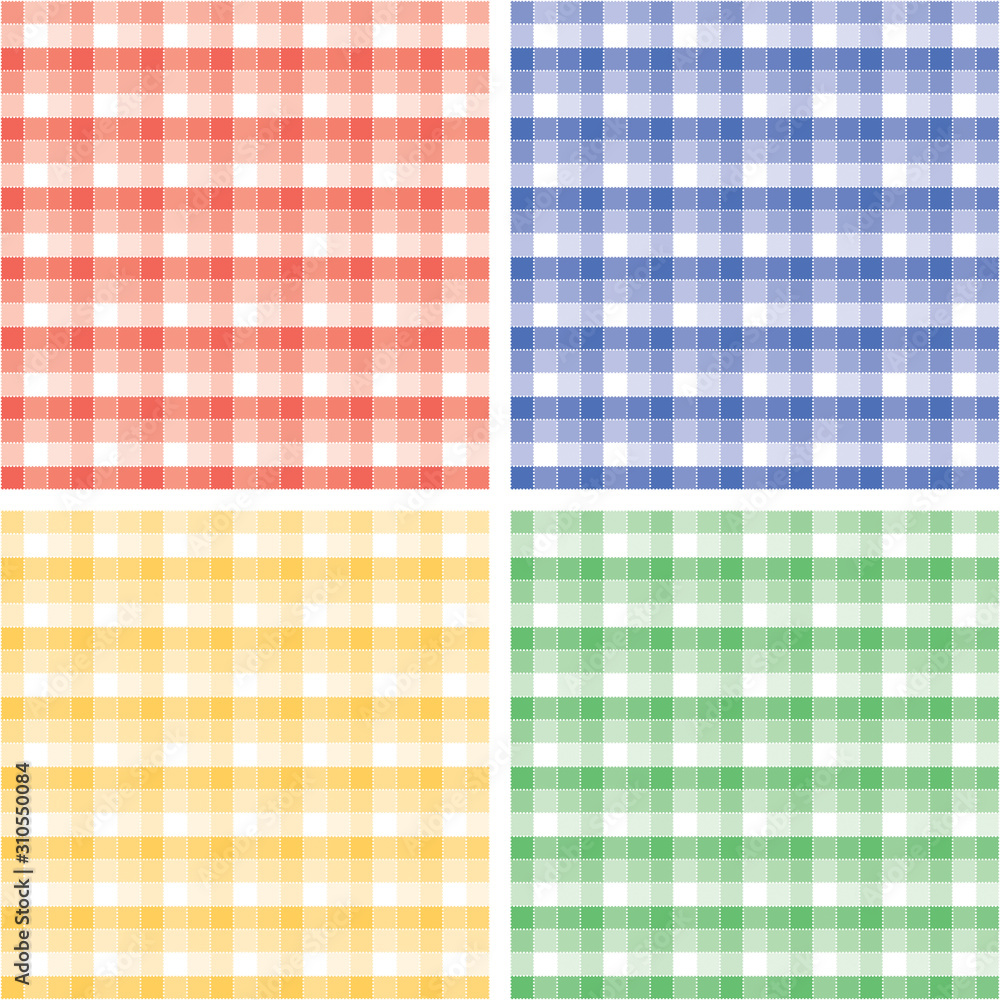 Seamless plaid pattern in four color combinations for printing on ...