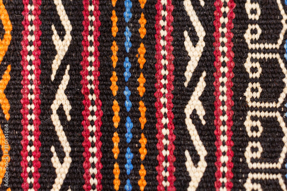 Aztec embroidered pattern color stitches blanket symmetry Stock Photo ...