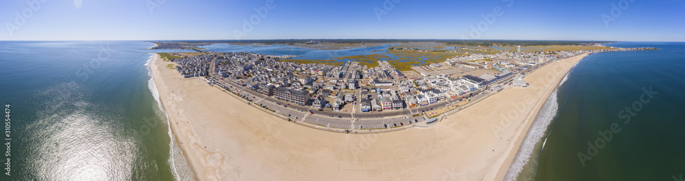 Hampton Beach panorama aerial view including historic waterfront ...