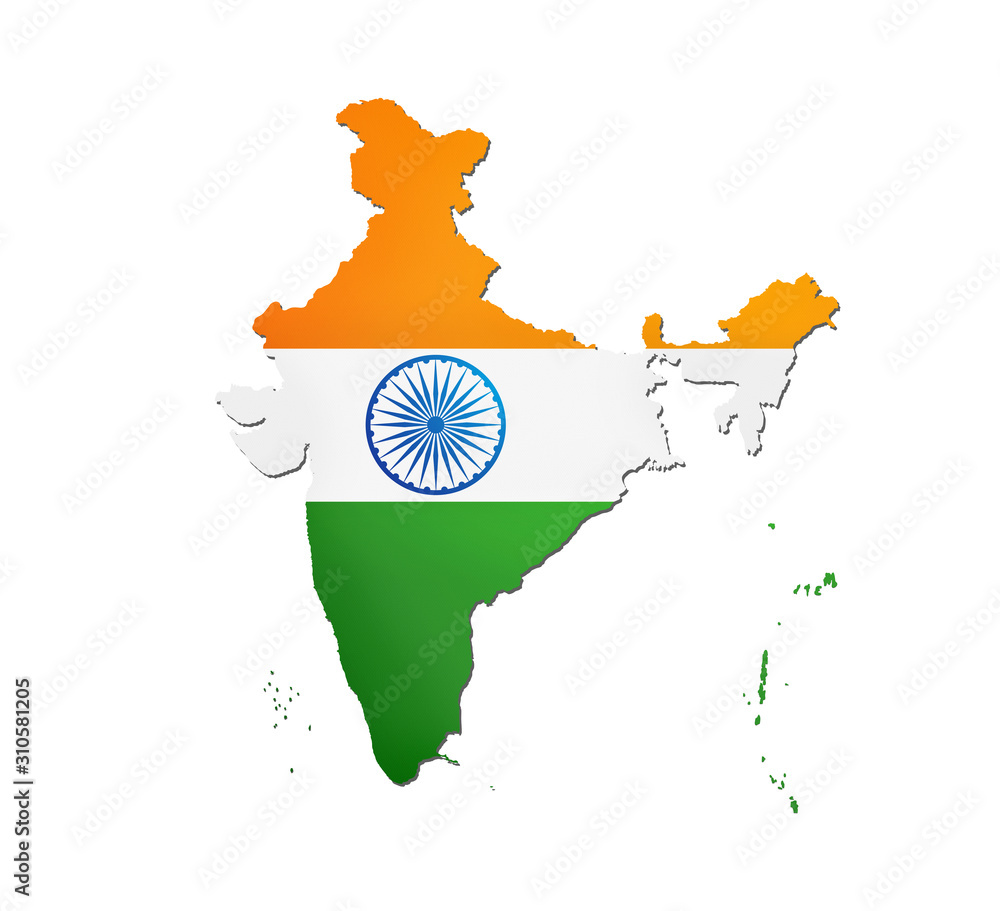 INDIA MAP WITH INDIA FLAG ON BACKGROUND Stock Photo | Adobe Stock