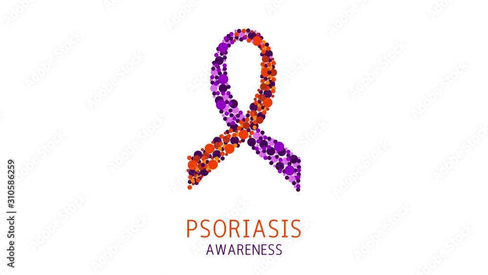 Psoriasis awareness ribbon animation. Psoriatic arthritis motion ...