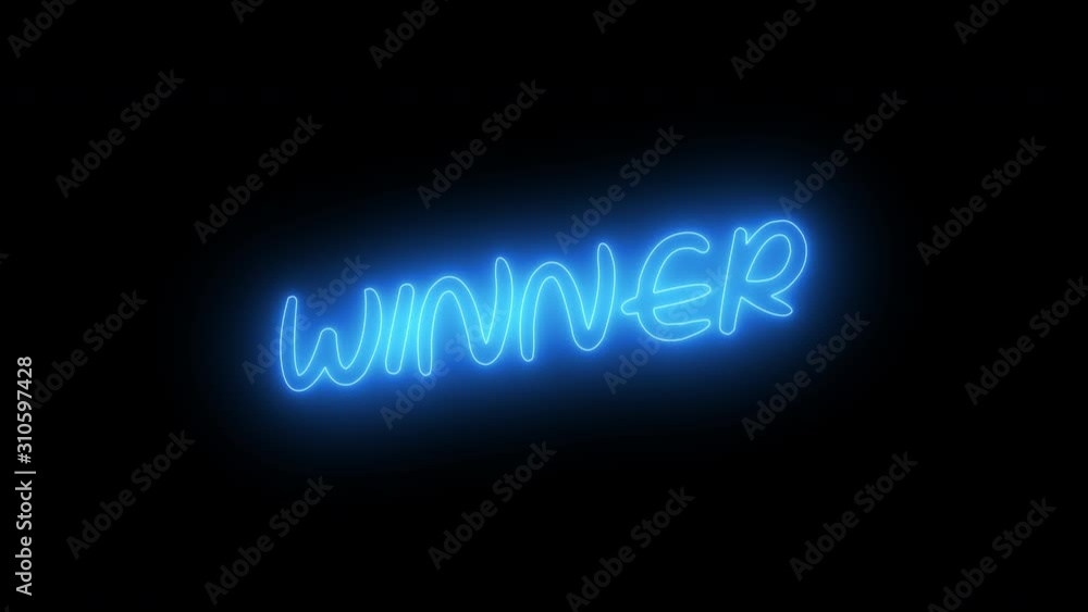 Winner, victory, win neon sign fluorescent light glowing on banner ... Winner, victory, win neon sign fluorescent light glowing on banner ...