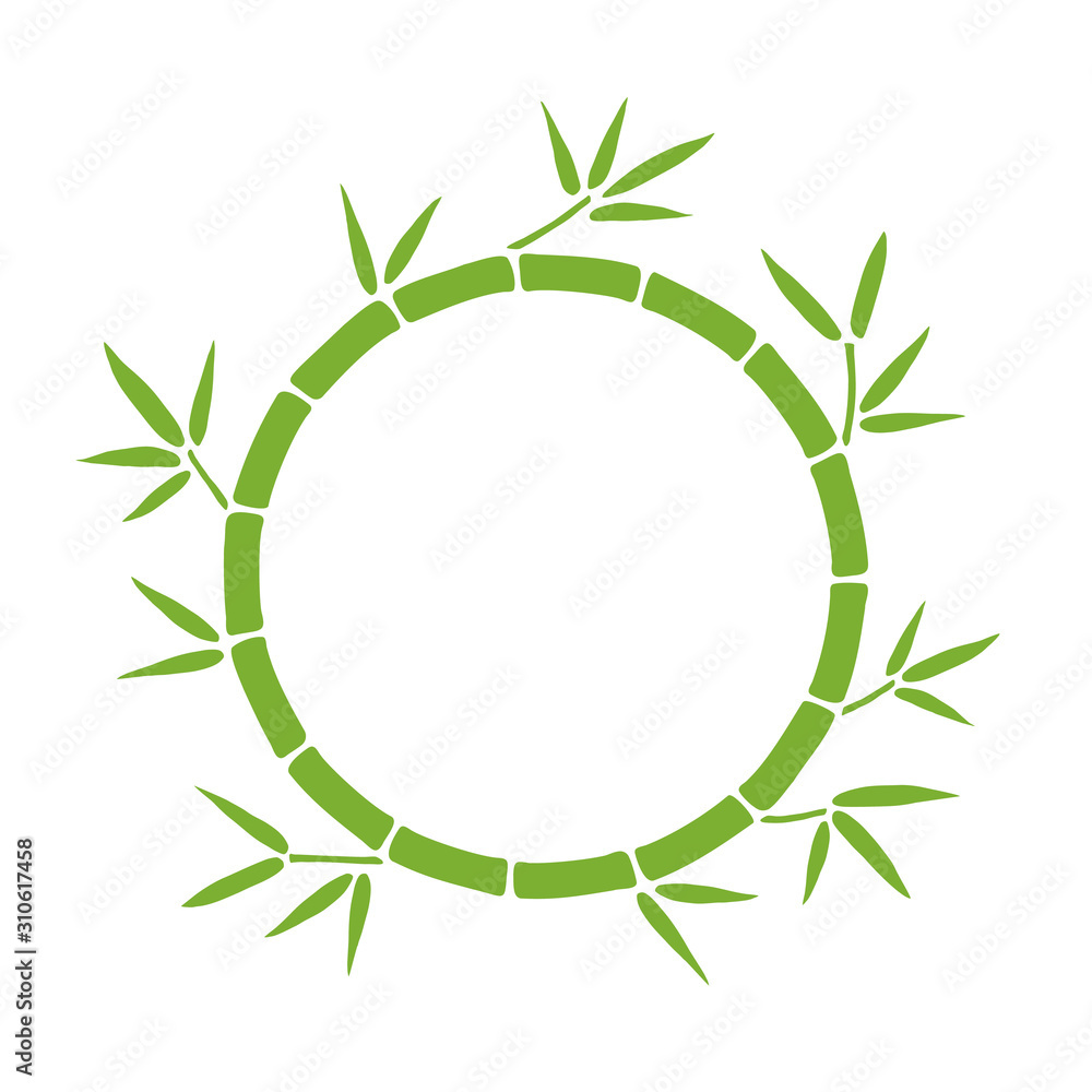 Bamboo Frame Round. Circular Vector Design. Stock Vector | Adobe Stock