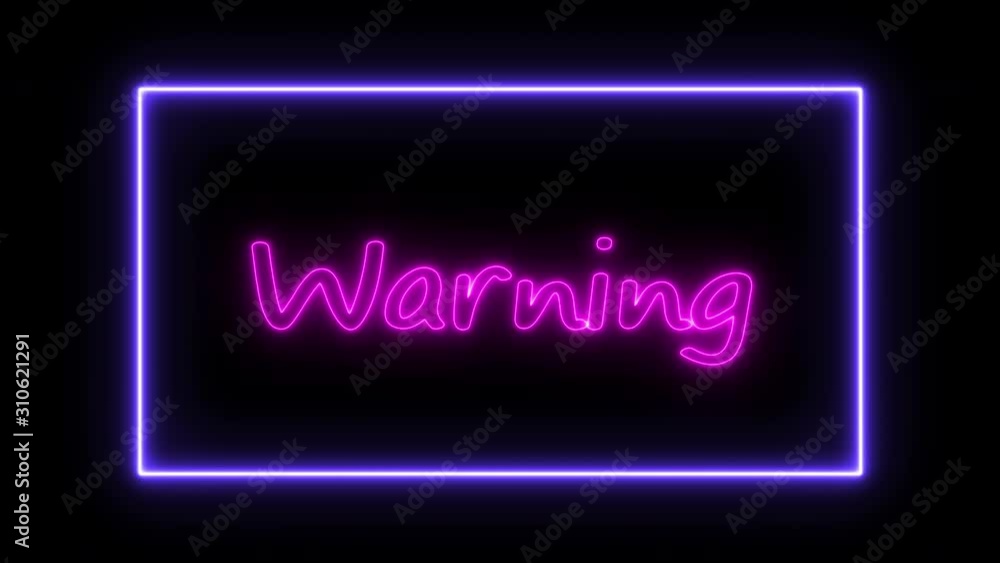 Do not entry neon sign fluorescent light glowing on signboard ...