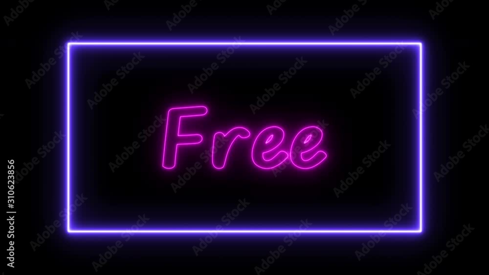 Vidéo Stock Free neon sign fluorescent light glowing on signboard ...