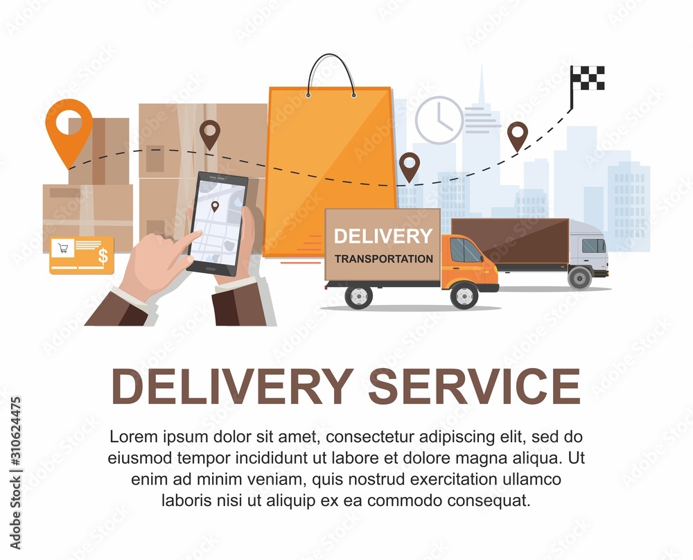 Delivery service. Business logistics, smart logistics technologies ...