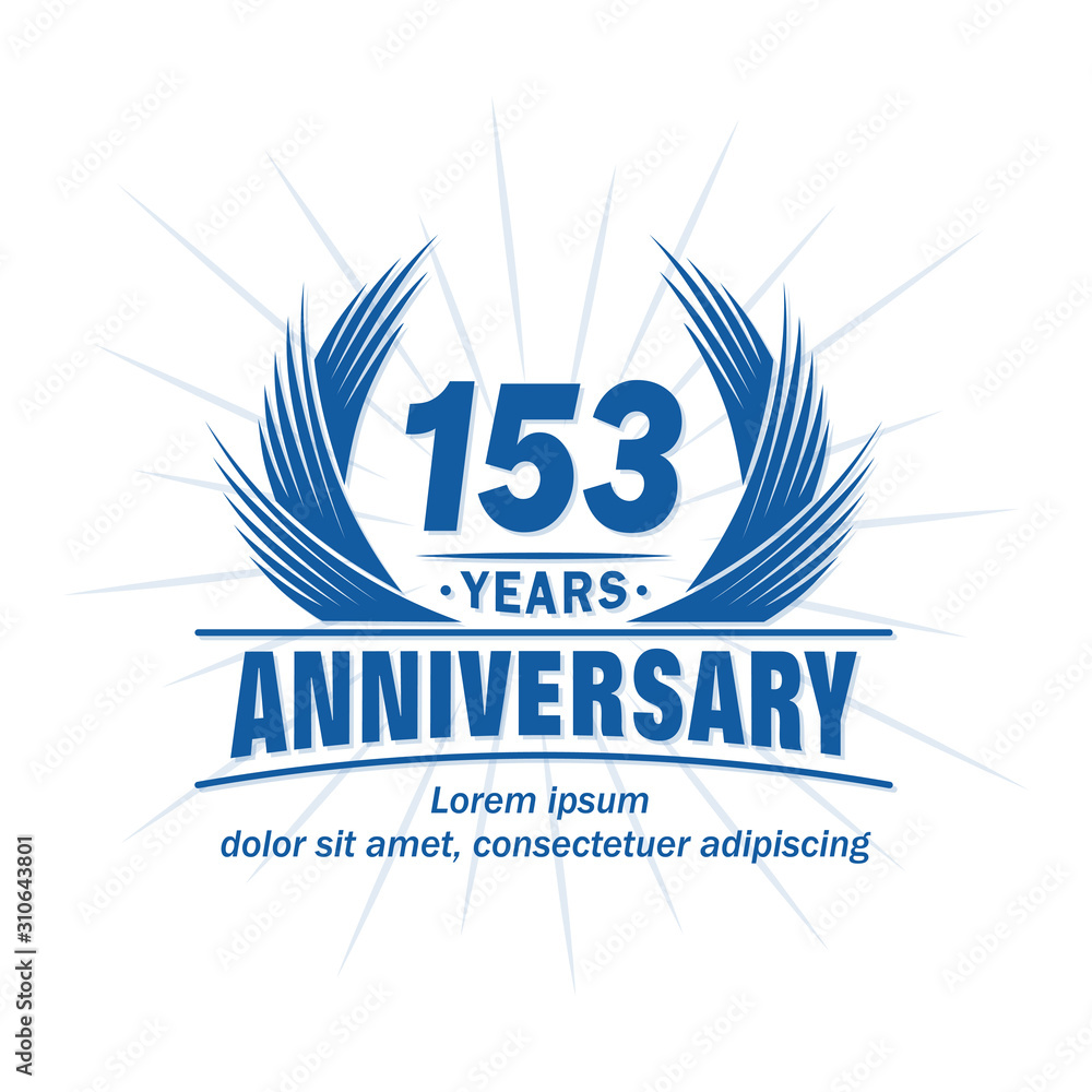 153 years logo design template. 153rd anniversary vector and ...