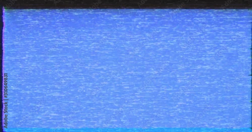 Old VHS Glitches and Static Noise on the blue Background. TV Noise ...