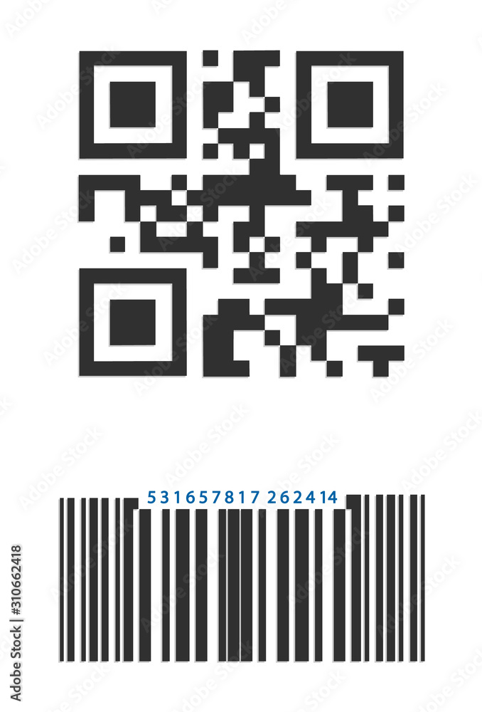 qr code and barcode Stock Photo | Adobe Stock