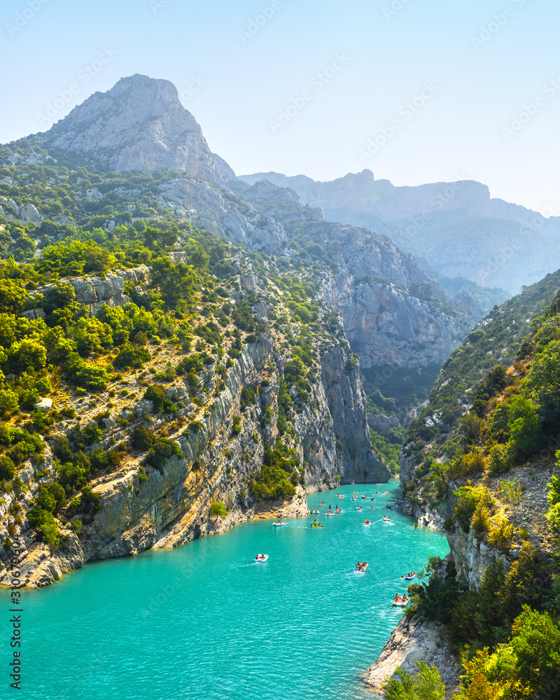 Verdon Gorge, Provence, France. View on the river Verdon from the top ...