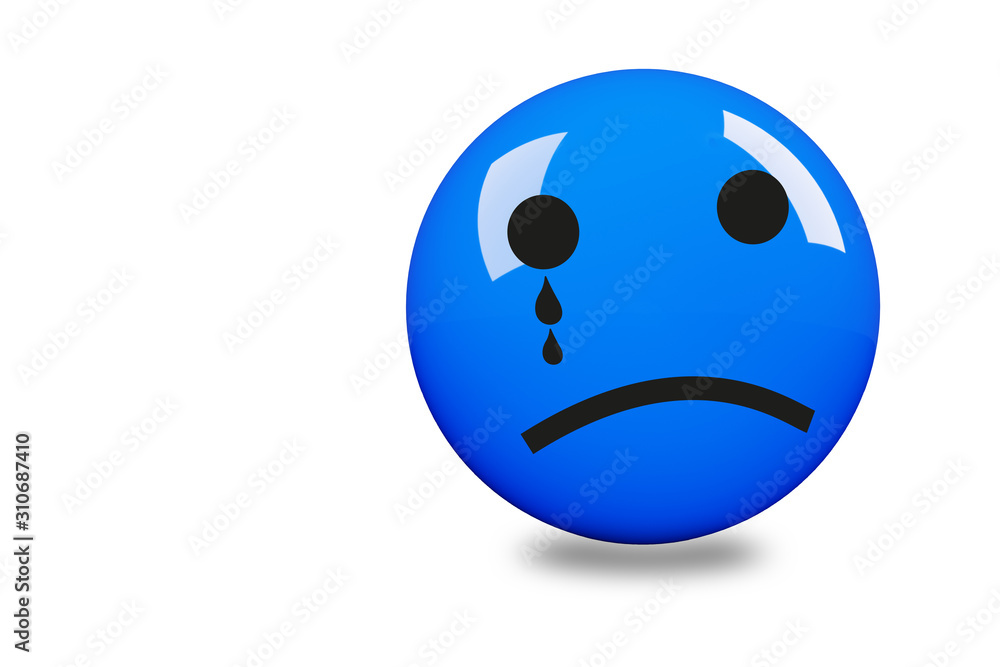 Single colored smiley face, 3D illustration Stock Illustration | Adobe ...