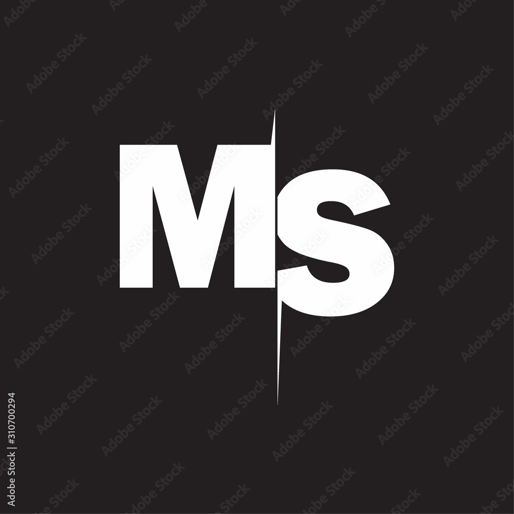 MS Logo Letters black background Stock Vector | Adobe Stock