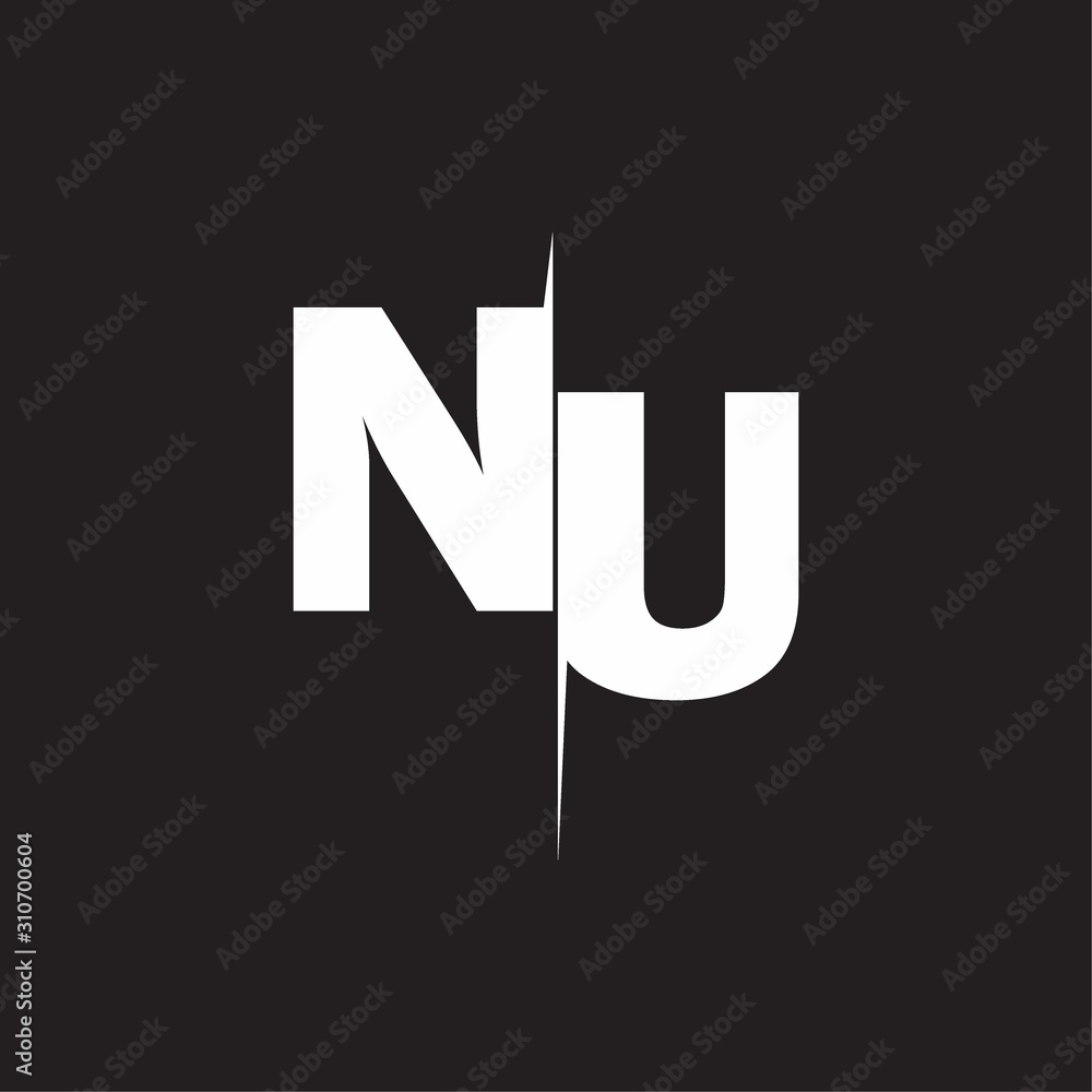 NU Logo Letters black background Stock Vector | Adobe Stock