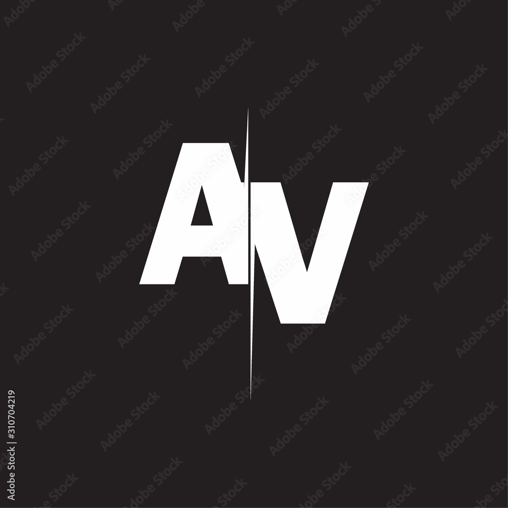 AV Logo Letters black background Stock Vector | Adobe Stock
