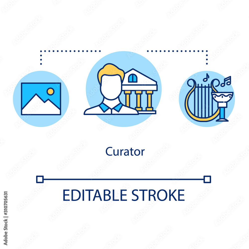 Curator concept icon. Gallery overseer. Archives manager. Historical ...