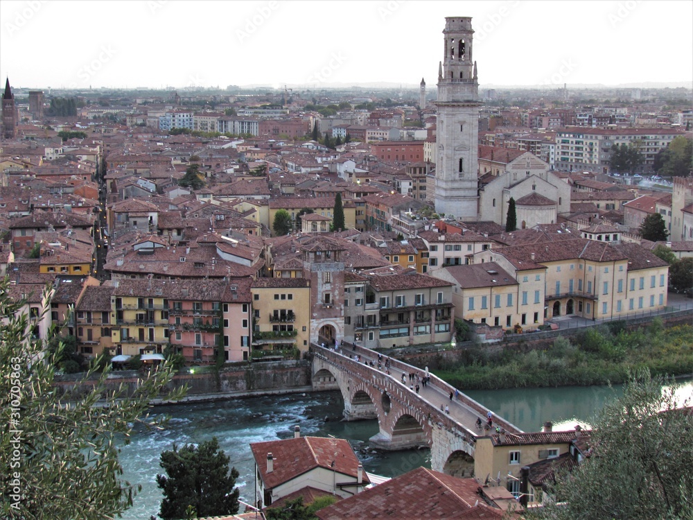 View of Verona Streets and Architecture. The Beautiful city of Romeo ...