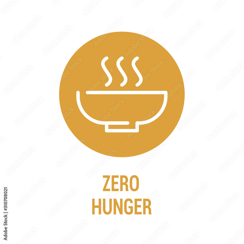 Zero hunger color icon. Corporate social responsibility. Sustainable ...